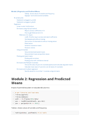 Module 4 - Interactions Continuous Variables - Interactions: Continuous Variables Limits to ...