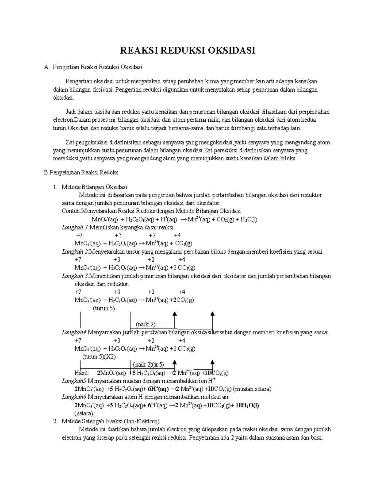 Reaksi Reduksi Oksidasi - REAKSI REDUKSI OKSIDASI A. Pengertian Reaksi ...