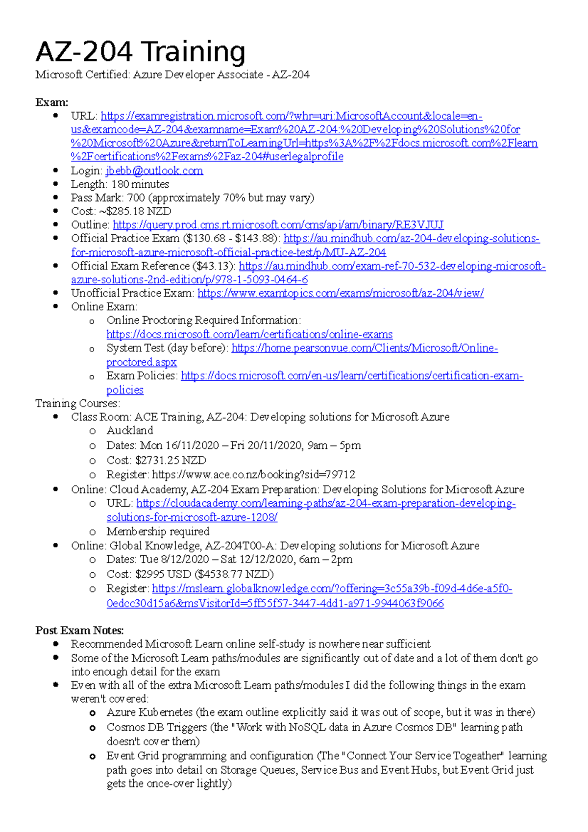 AZ-204 Notes - Azure certification ontes - AZ-204 Training Microsoft ...