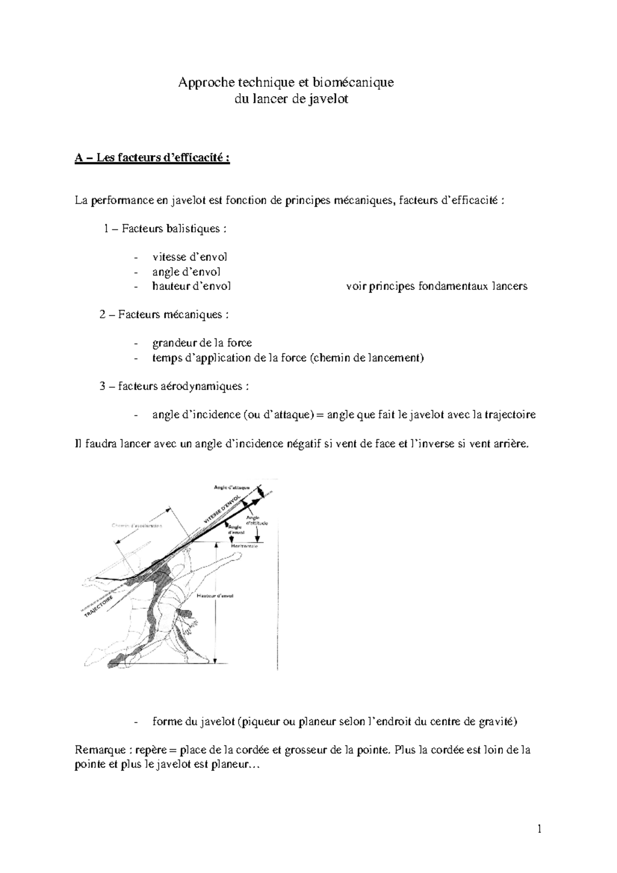 Apptechbiojavelot - javelot - Approche technique et biomécanique du ...