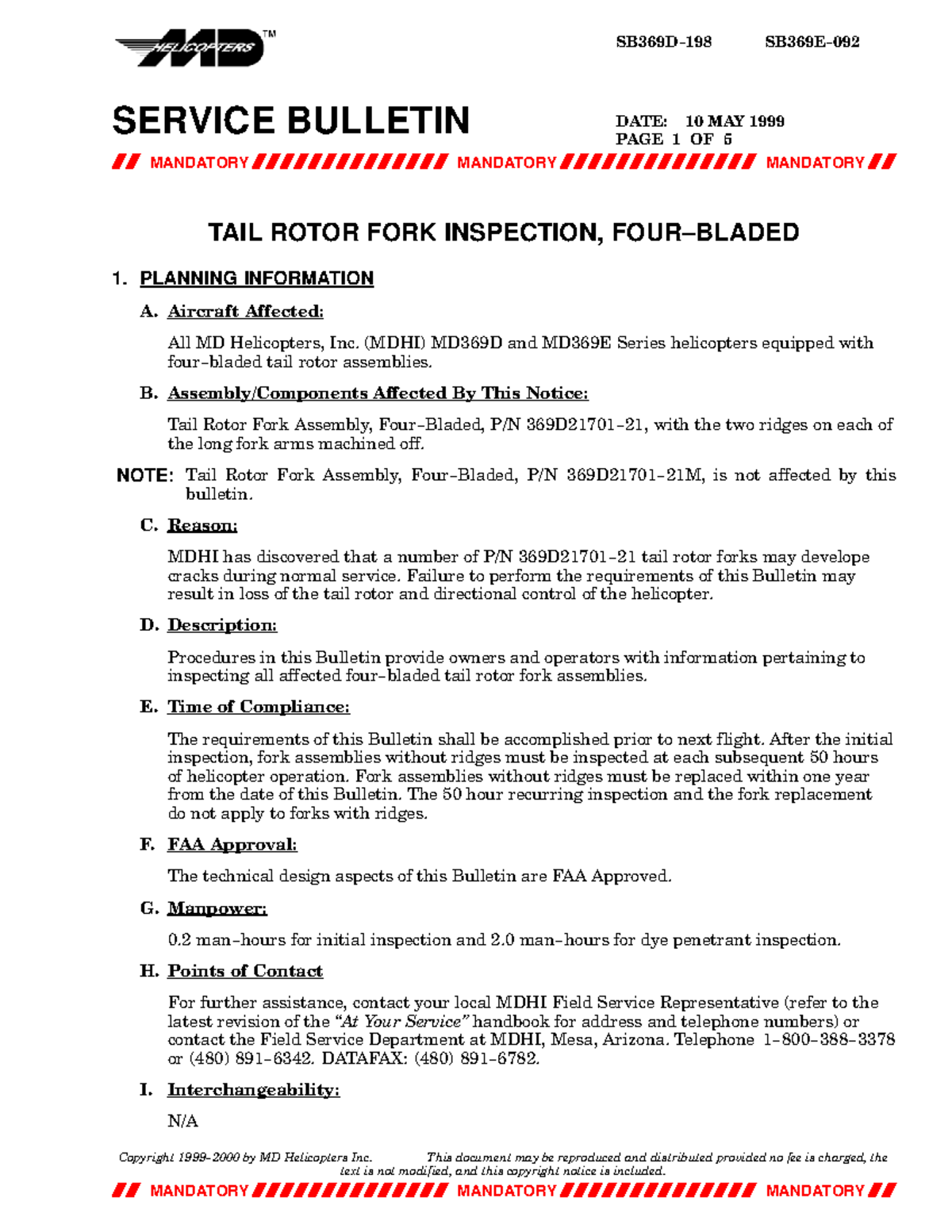 SB TP1 - MANDATORY MANDATORY MANDATORY SERVICE BULLETIN - Studocu