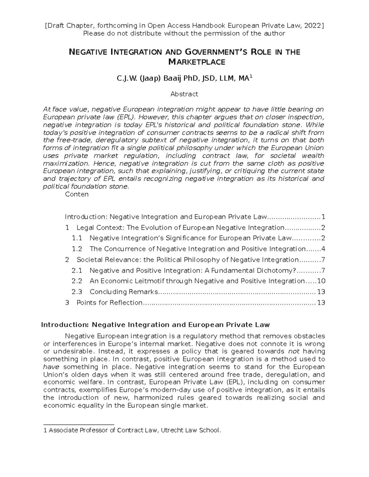 Baaij Negative Integration v2 - [Draft Chapter, forthcoming in Open ...