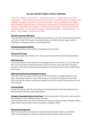 4th - Ch 10 - Lesson plan - SGJ DAV SEN SEC PUBLIC SCHOOL HARIPURA ...