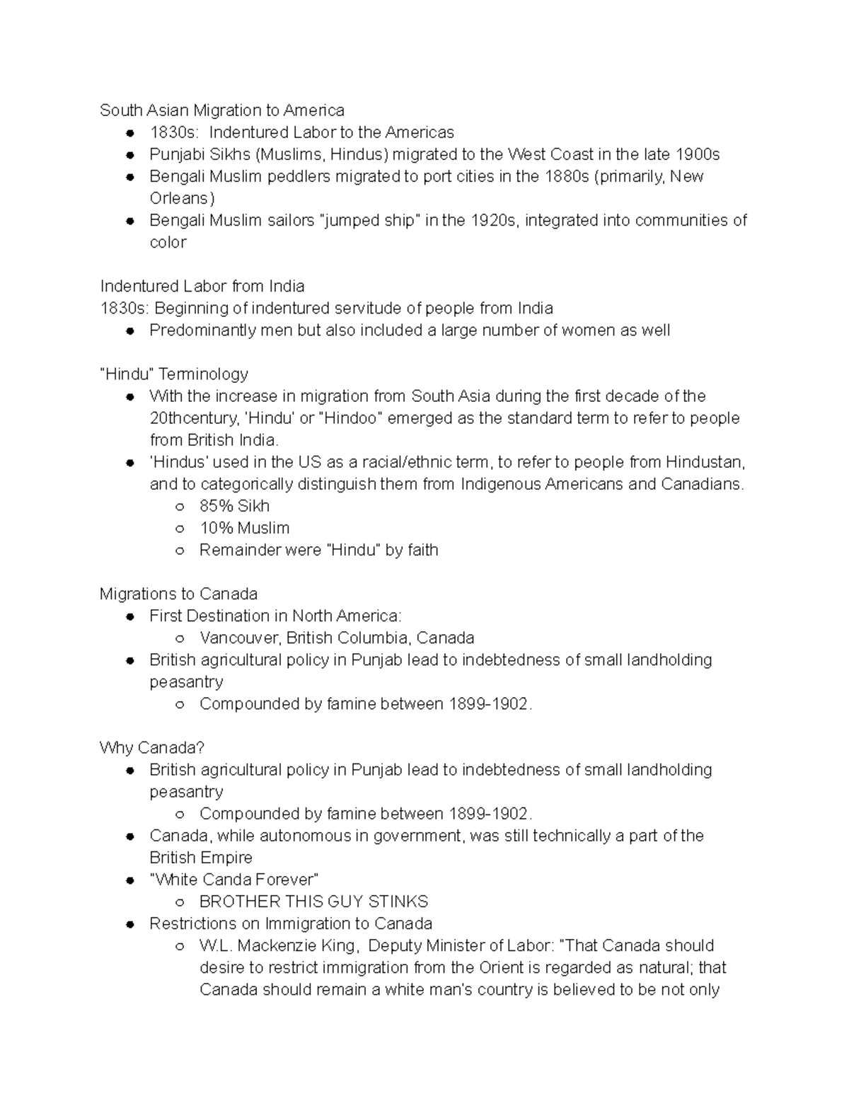 Class #5 early migration - South Asian Migration to America 1830s ...