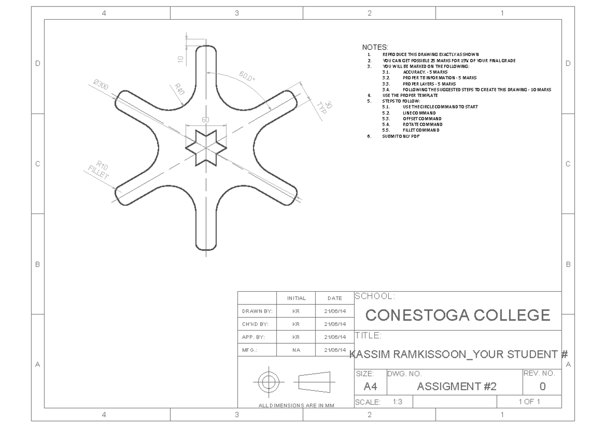 Assignment #2 - Pattern & Fillets - COMM 315 - Studocu