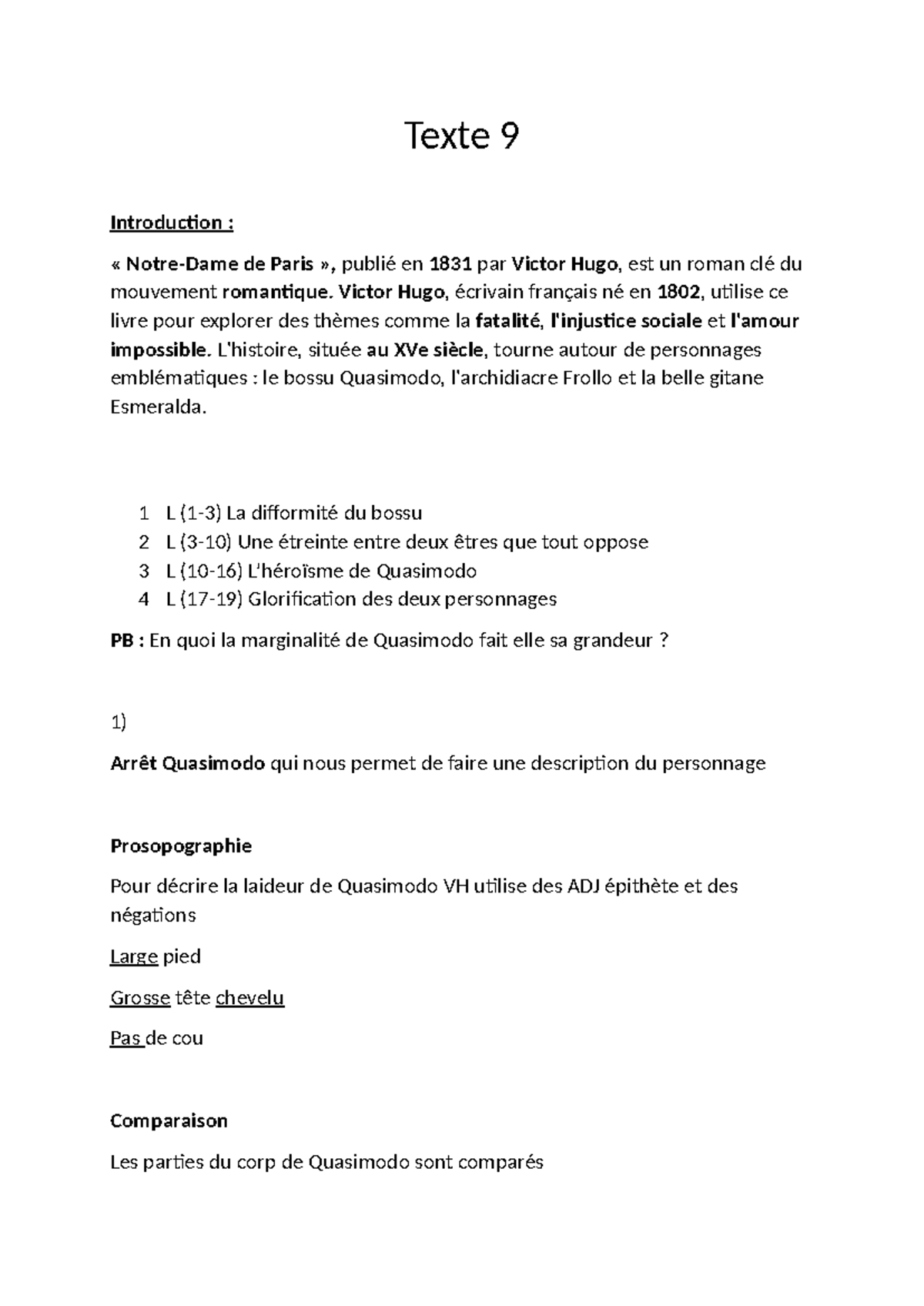 Texte 9 Notre dame de Paris - Texte 9 Introduction : « Notre-Dame de ...