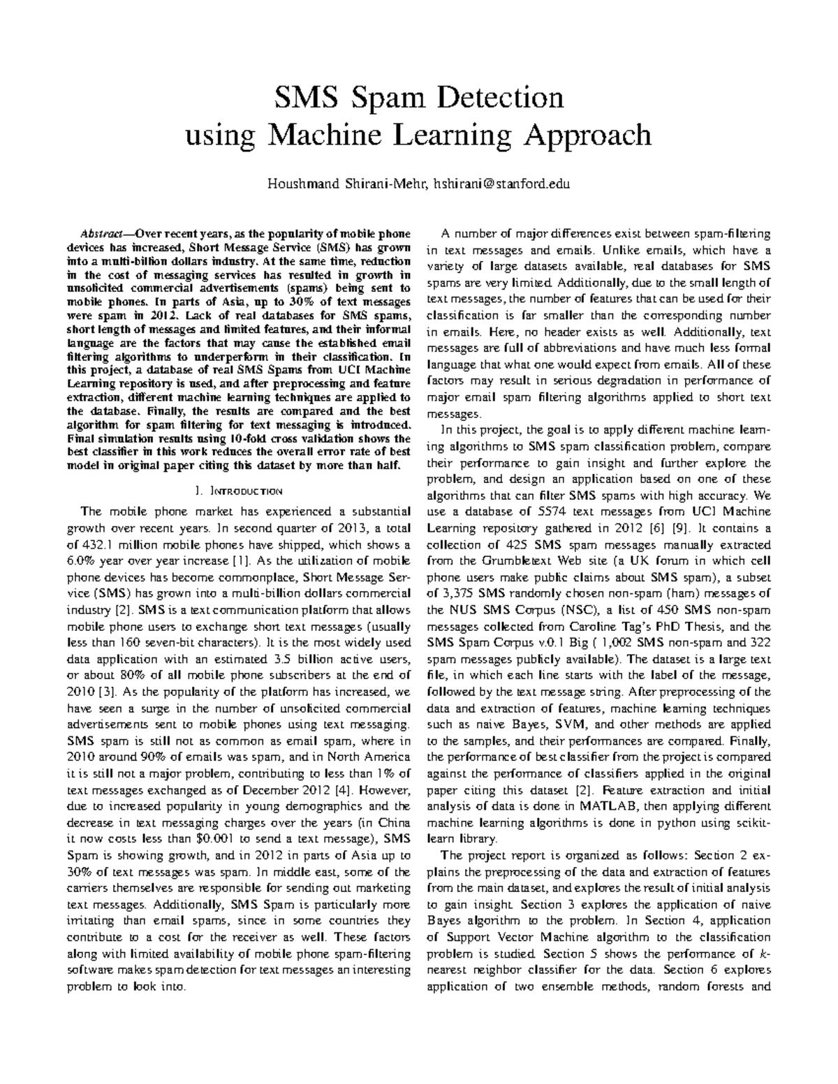 Shirani Mehr-SMSSpam Detection Using Machine Learning Approach - SMS ...