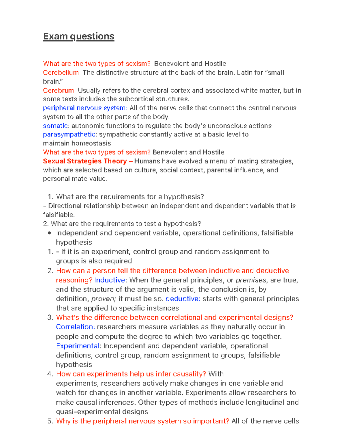 Exam questions part 4 - 1. ï 1. 2. 3. 4. 5. Exam questions What are the ...