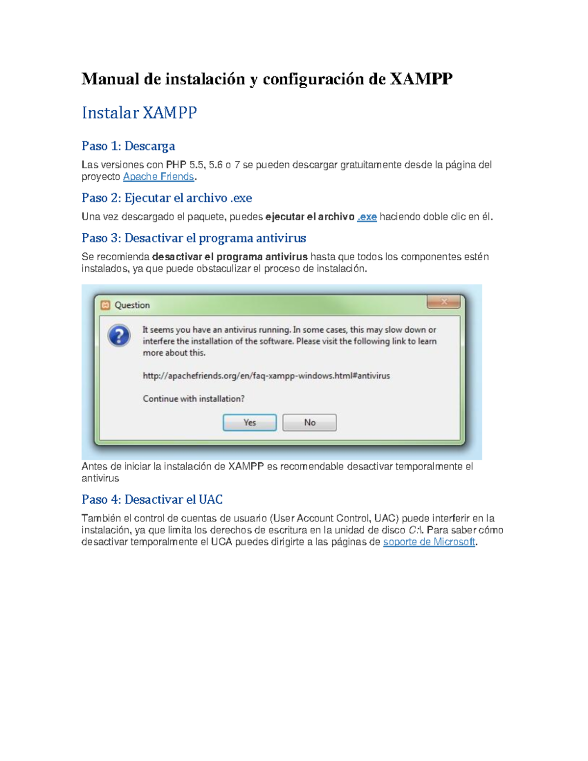 Manual DE Instalacion Y Configuracion DE Xampp - Manual de instalación y configuración de XAMPP ...