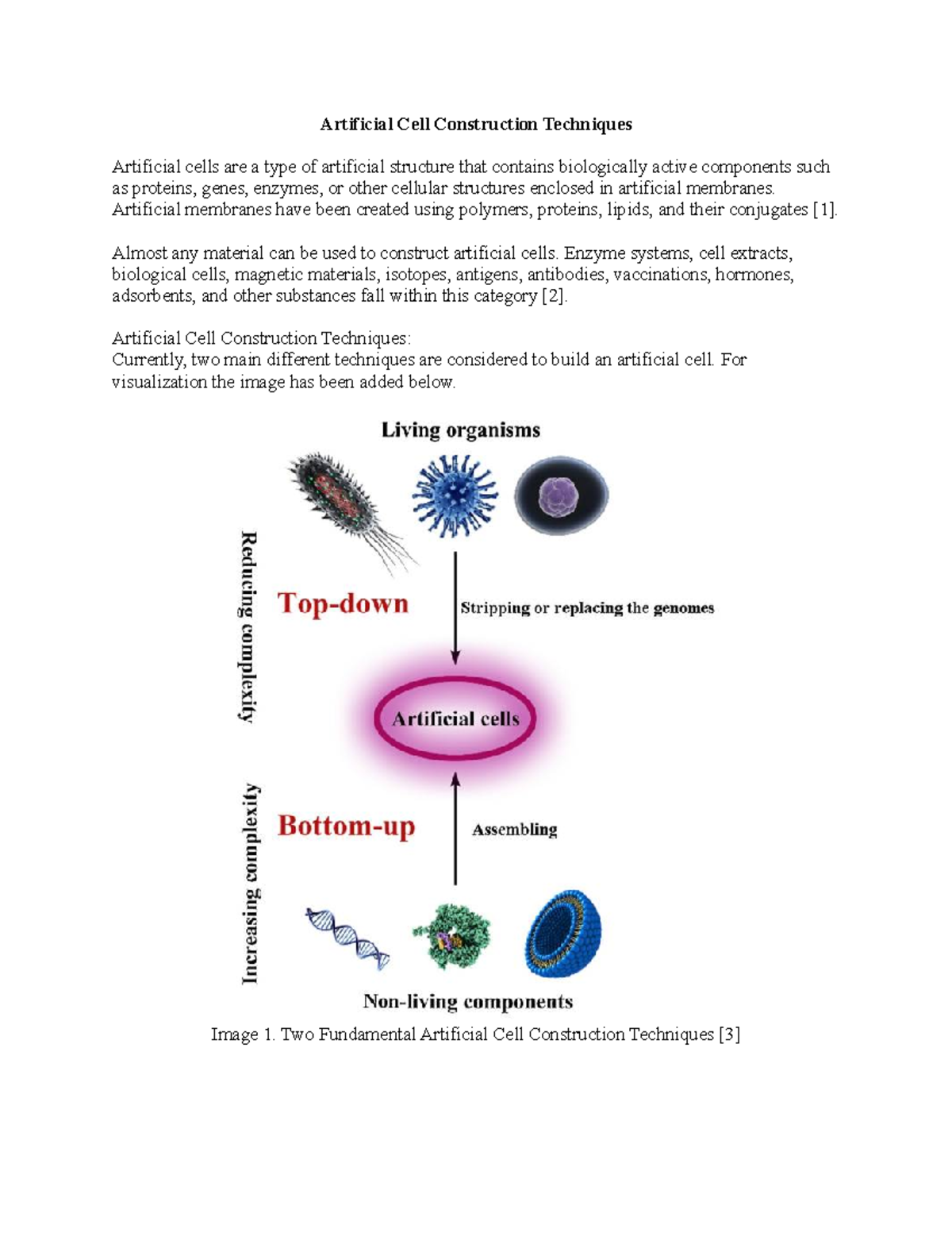 Artificial Cell Construction Techniques DO - Artificial Cell ...