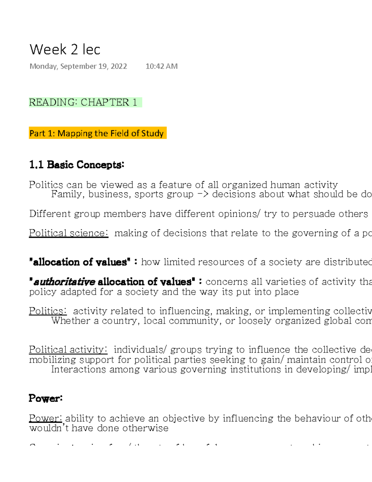 Week 2 lec - Part 1: Mapping the Field of Study - READING: CHAPTER 1 ...