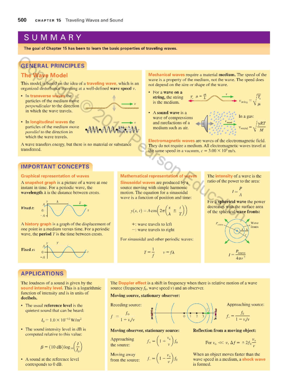 Ch 15 problems sound wave - 500 CHAPTER 15 Traveling Waves and Sound ...
