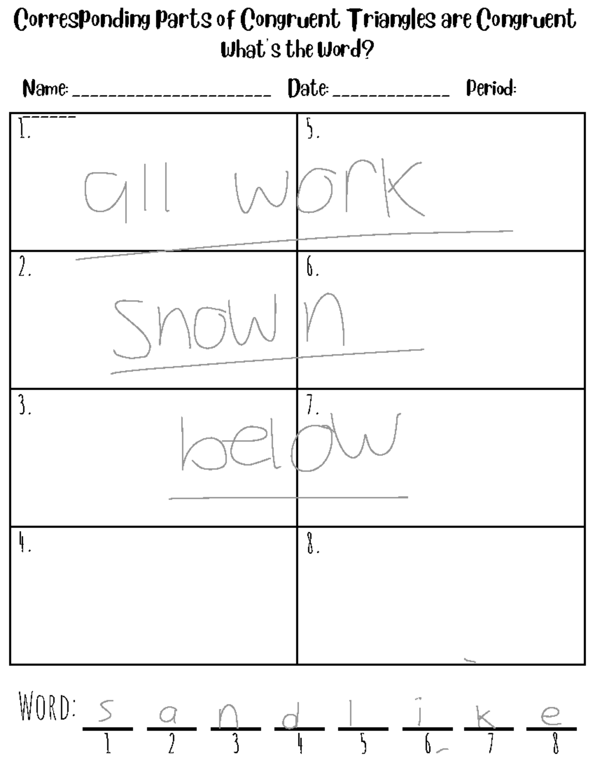 Cpctc - What’s the Word Activity - 1 - Studocu