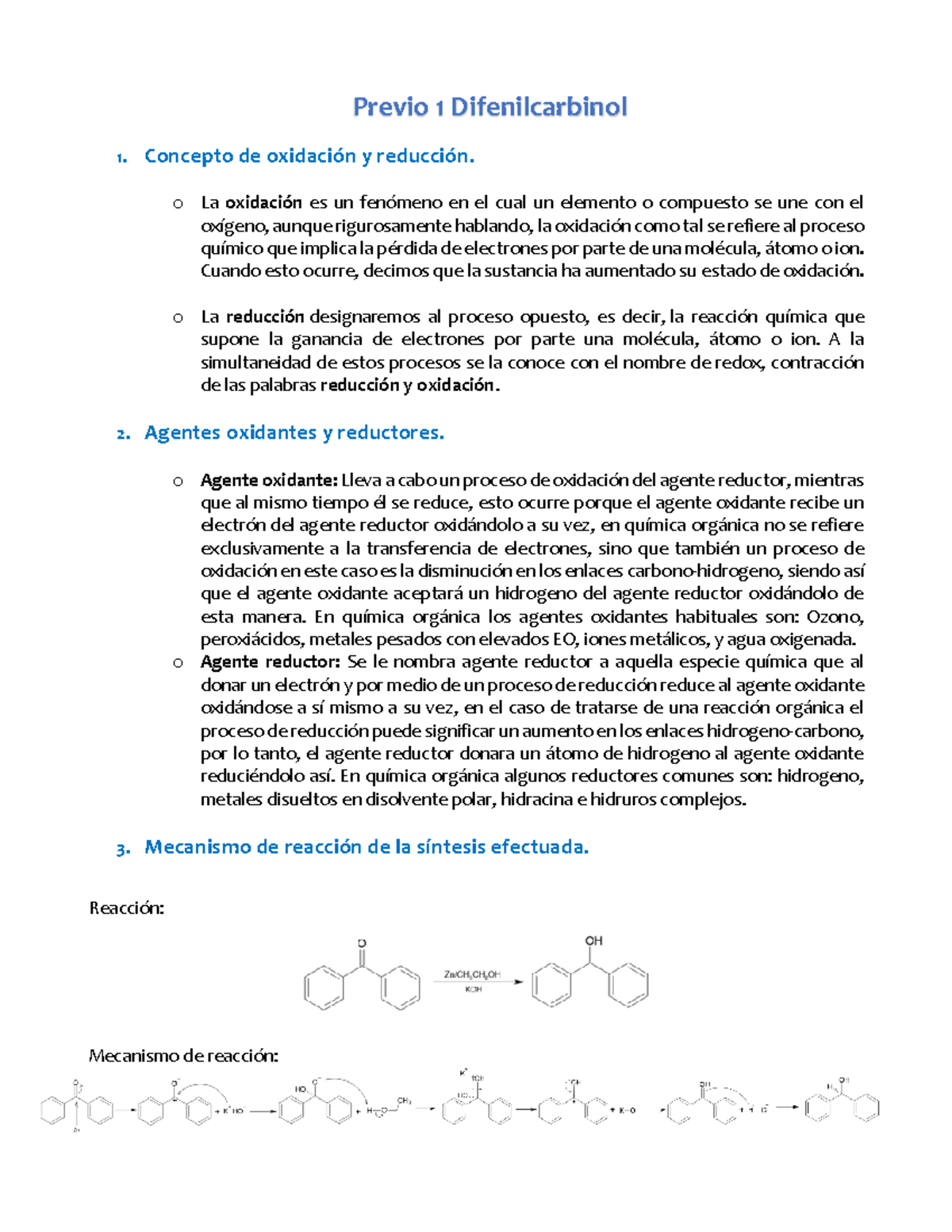 Previo 1 Difenilcarbinol - Previo 1 Difenilcarbinol 1. Concepto de ...