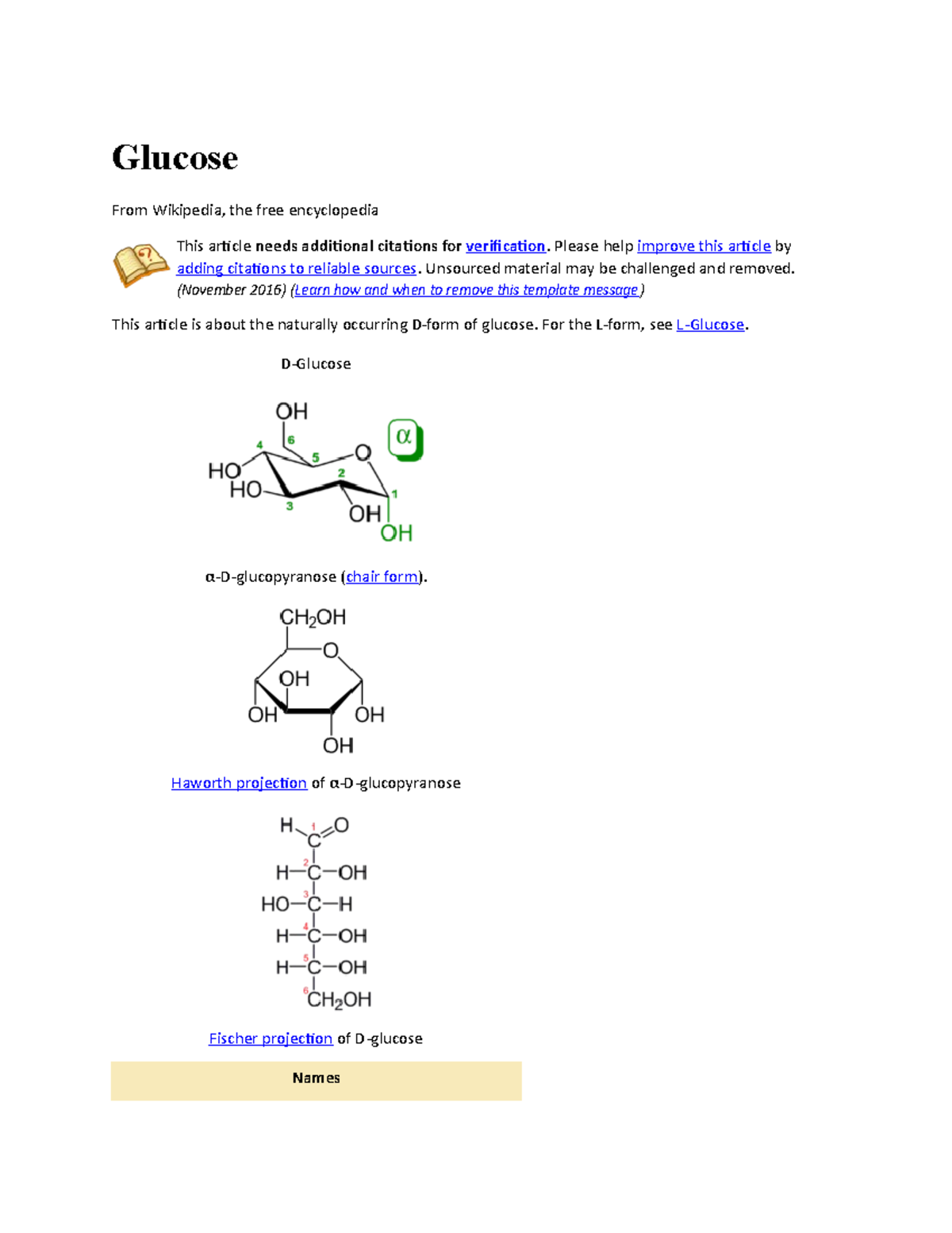 H-6 Glukosa - Glucose From Wikipedia, the free encyclopedia This ...