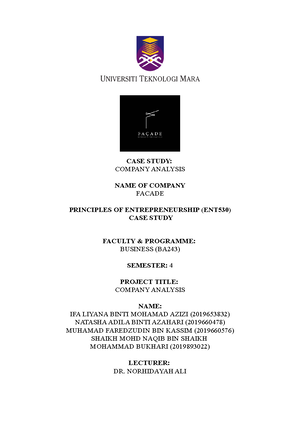 ENT530 CASE Study Company Analysis - CASE STUDY: COMPANY ANALYSIS JIWA ...