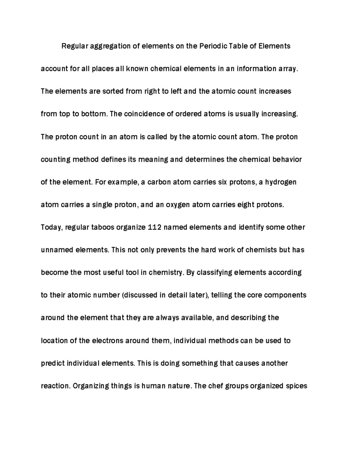 Periodic table assignment and worksheet - Regular aggregation of ...