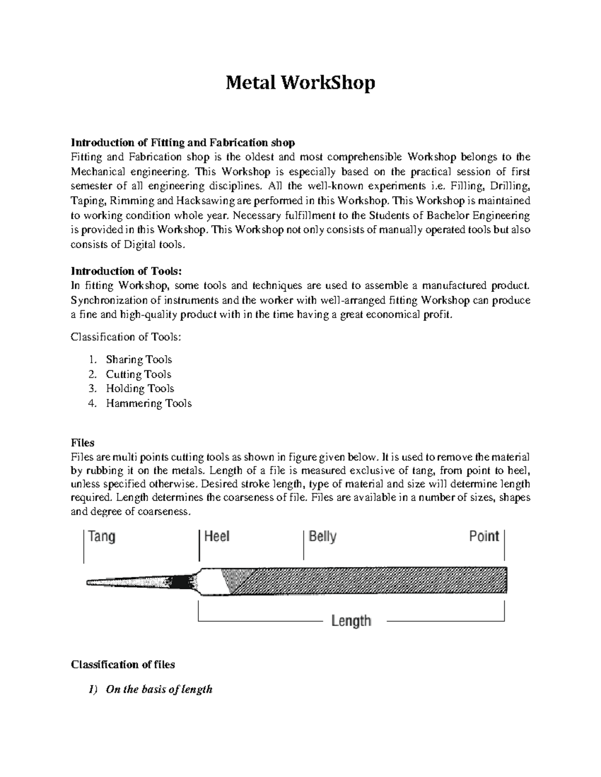 Metal Work Shop - This is a workshop material - Metal WorkShop ...