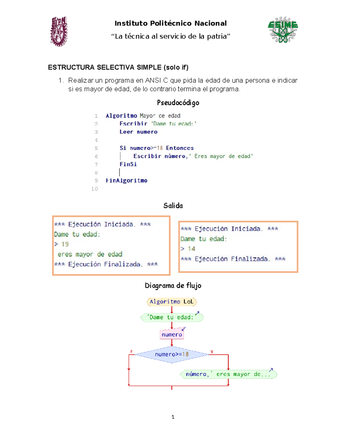 Ejercicios Unidad III - Uso de condicional "if-else" en CodeBlocks ...