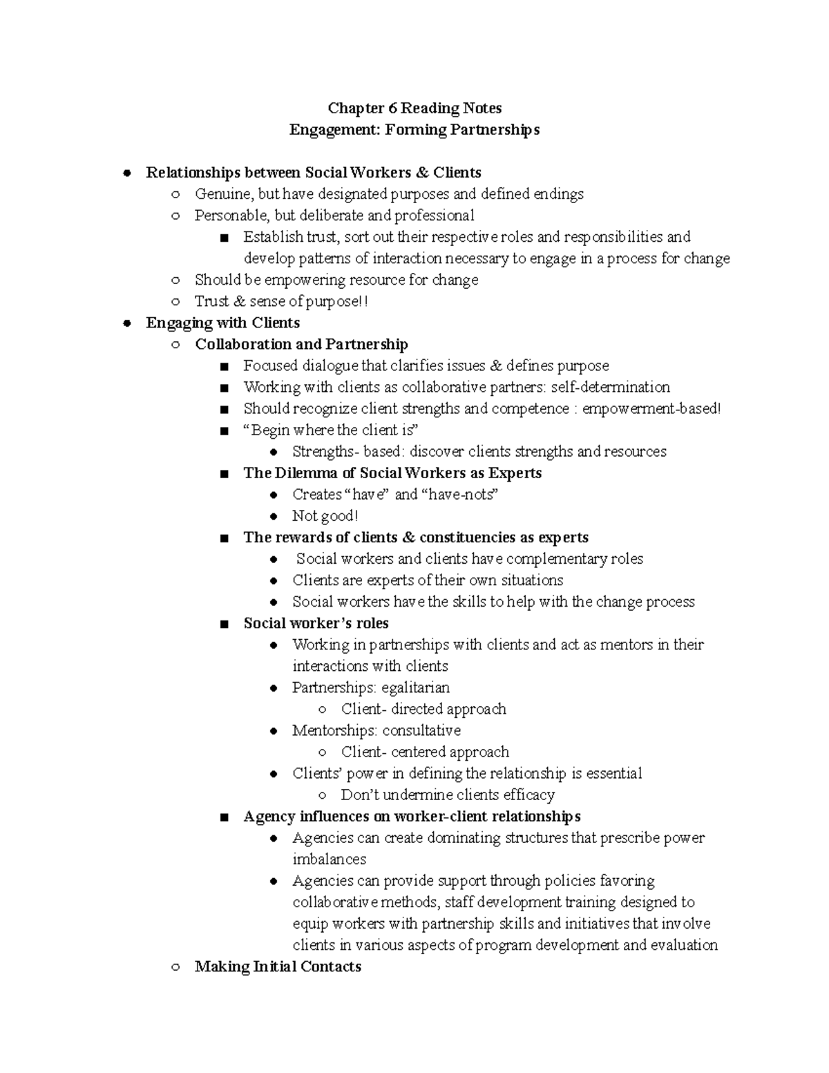 Reading Notes 1 - Chapter 6 Reading Notes Engagement: Forming ...