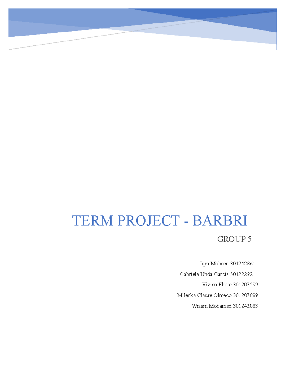 Barbri PMO Setup and Buildup Term Project 2 (with format) new - TERM ...
