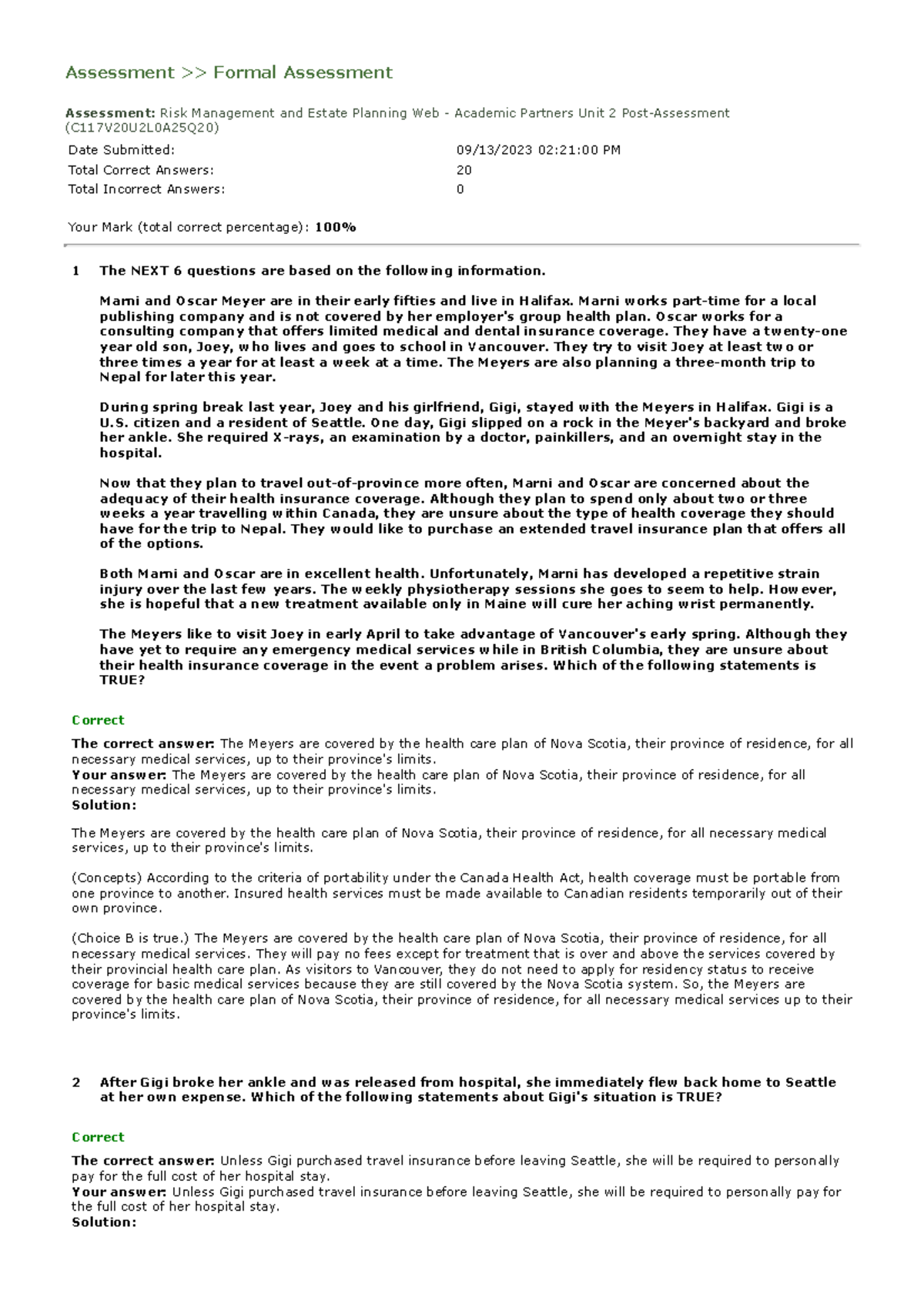 Formal Assessment 2 - Assessment >> Formal Assessment Assessment: Risk ...