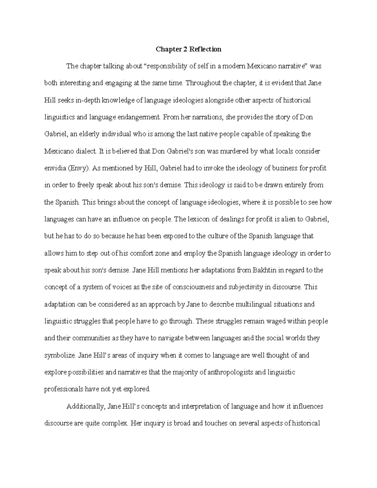 Chapter 2 Reflection.edited - Chapter 2 Reflection The chapter talking about “responsibility of ...