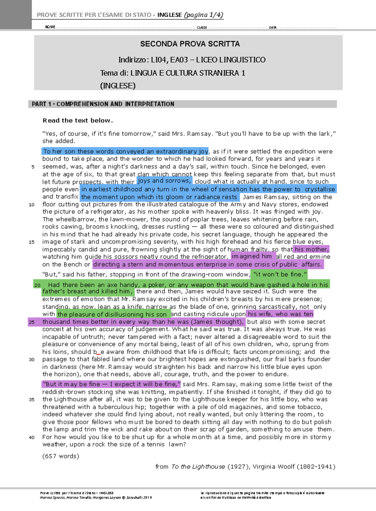 Inglese Prova Esami - PROVE SCRITTE PER L’ESAME DI STATO - INGLESE ...