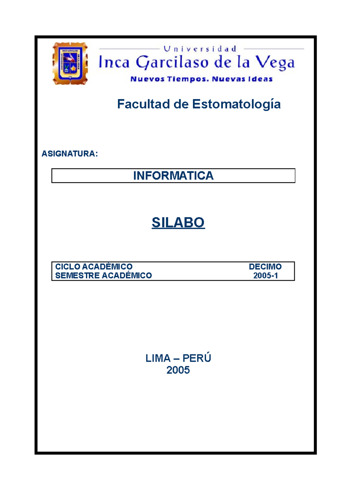 Silabo DE Informatica - GUÍA Taller EL Computador - Facultad de Estomatología ASIGNATURA: - Studocu