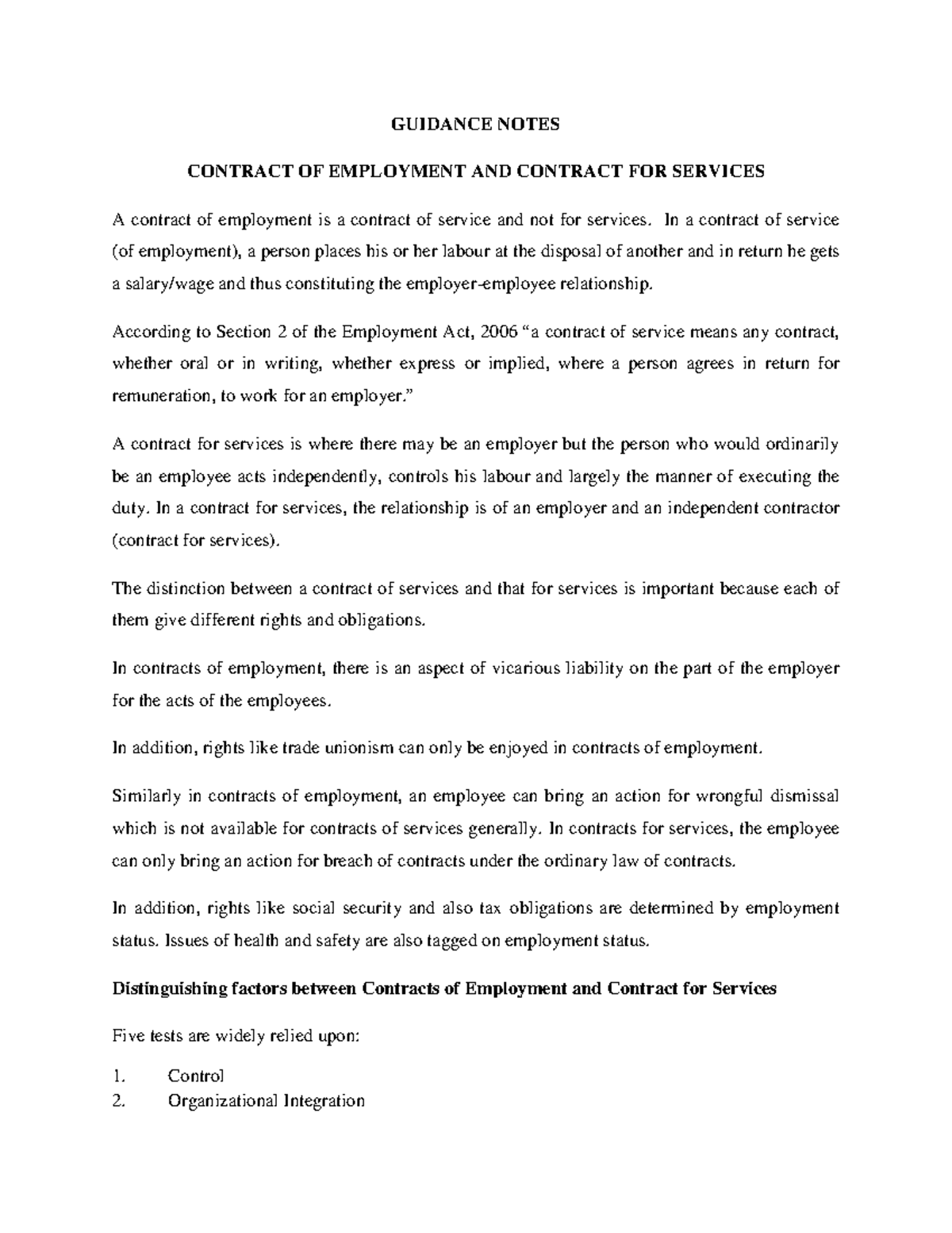 Contract OF Services AND Contract FOR Services Guidance Notes contract-of-services-and-contract-for-services-guidance-notes