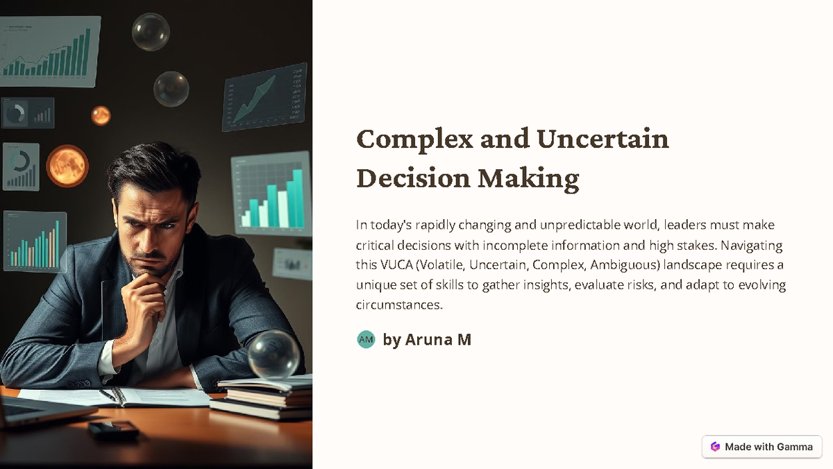 Complex and Uncertain Decision Making - Complex and Uncertain Decision ...