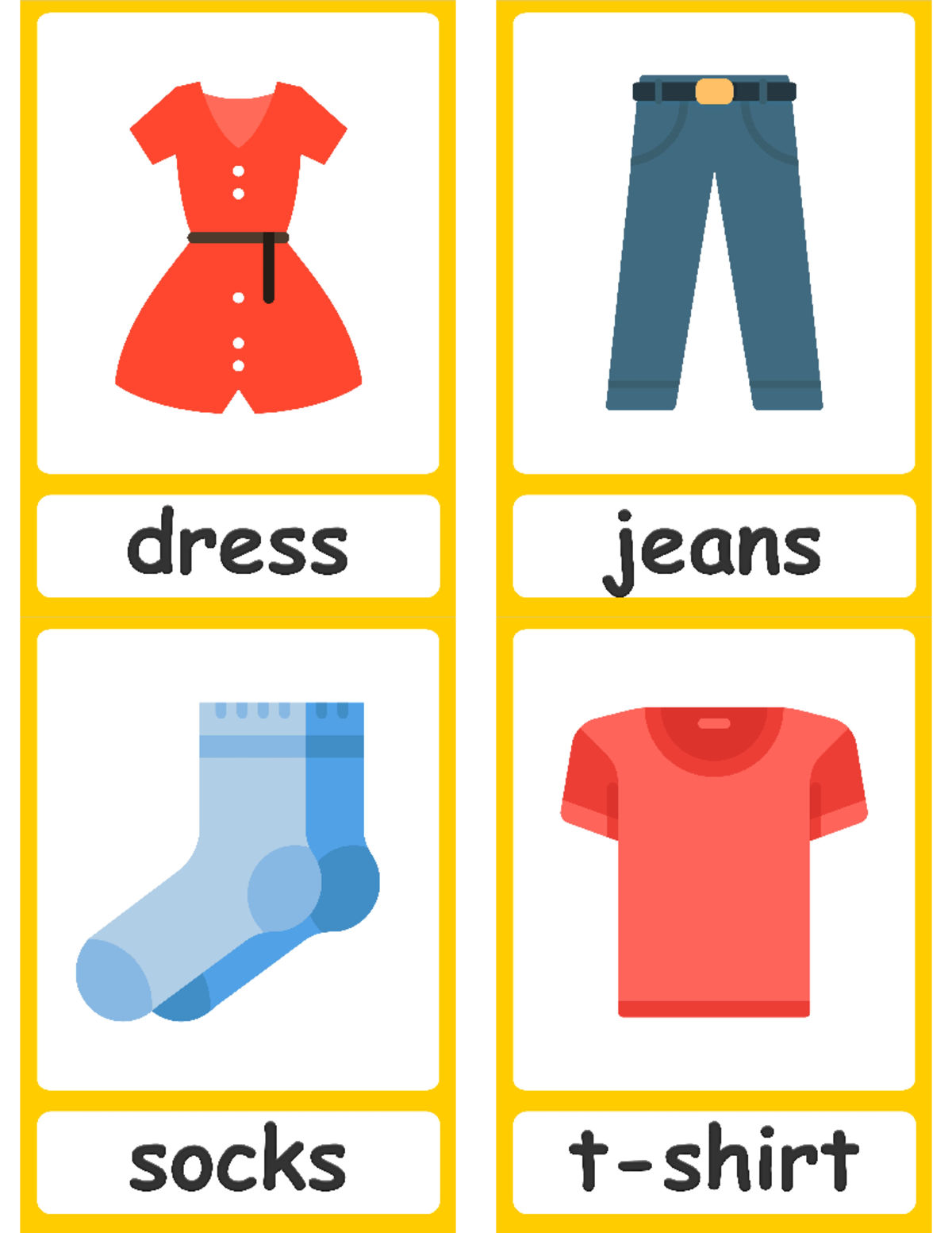 Clothes flashcards - ................... - Język angielski - A dress ...