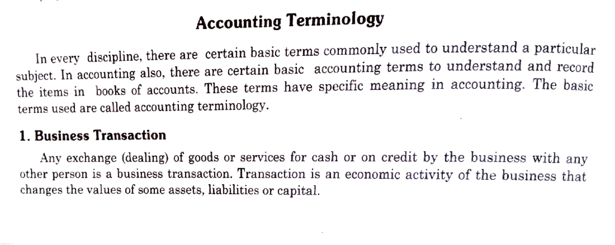 Accounting terminology for commerce students - Bcom - Studocu