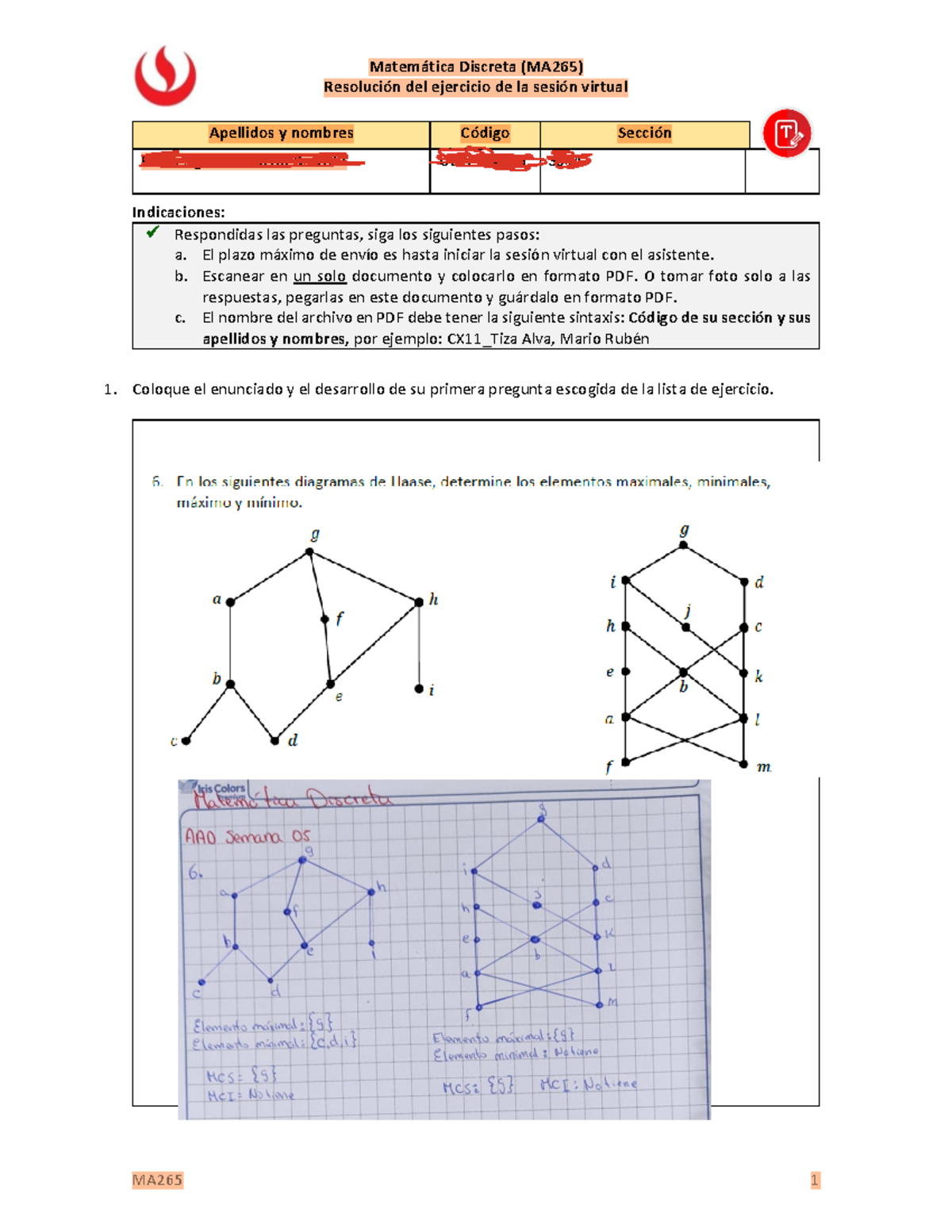 AAD Semana 3 MATE Discreta - MA 265 1 Matemática Discreta (MA265 ...