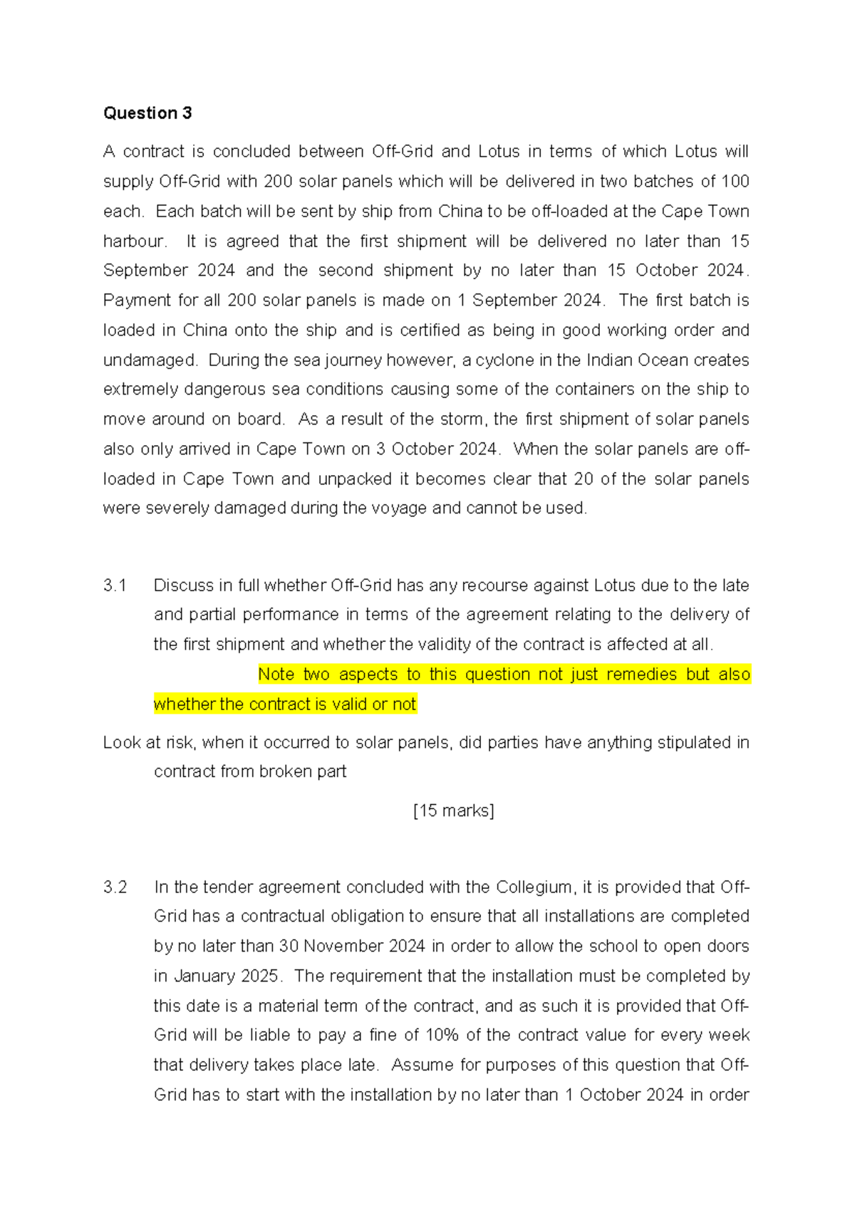 LAIT 314 Case Study Application Question for Contact session 18 April 2024 - Question 3 A ...