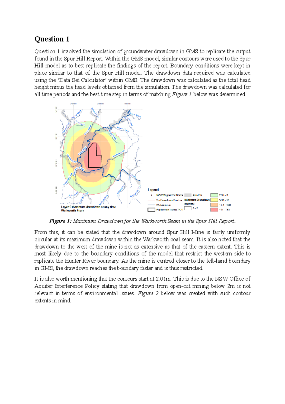 Contaminant Assignment 2 Part B - Question 1 Question 1 involved the simulation of groundwater ...