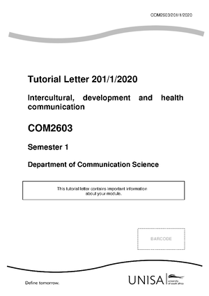 COM Tutorial - CMNALLE/301/4/ Tutorial Letter 301/4/ CMNALLE Semesters ...