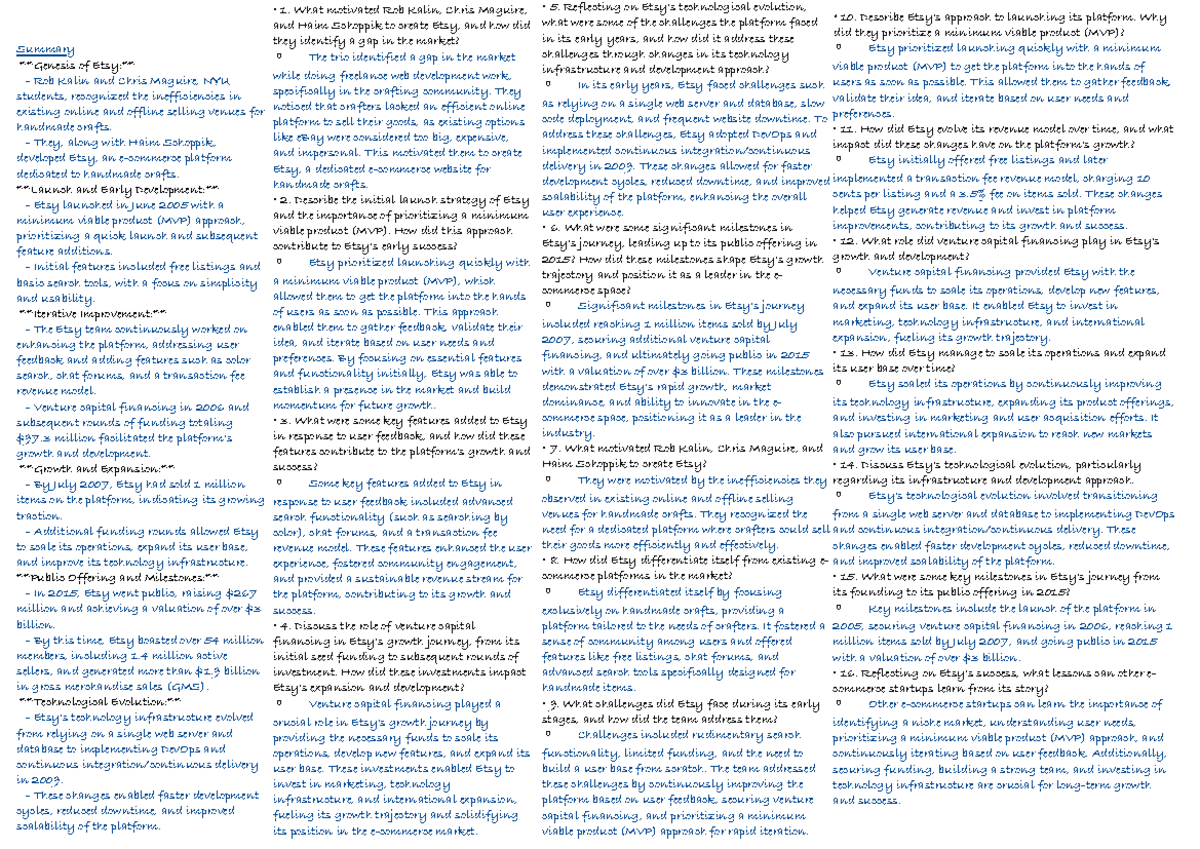 Sổ ghi chép chưa đặt tên - Summary Genesis of Etsy: - Rob Kalin and ...