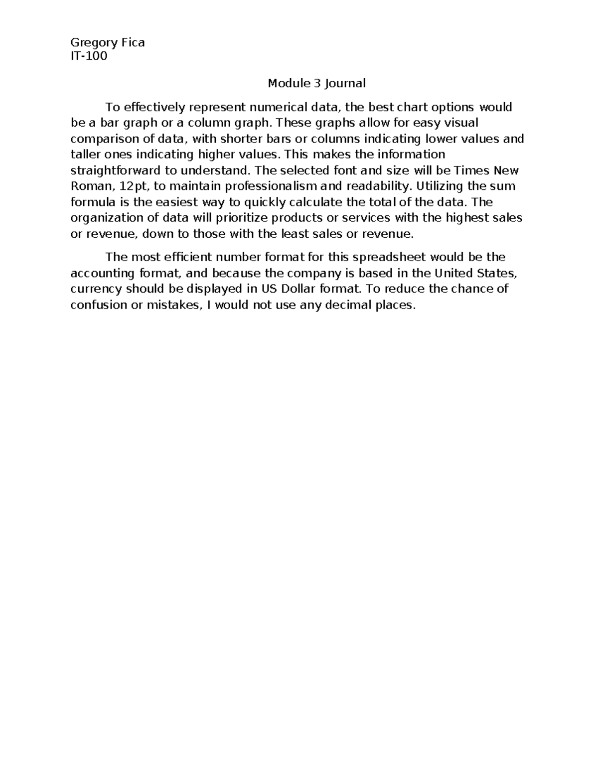 Module 3 Journal Greg Fica - Gregory Fica IT- Module 3 Journal To ...