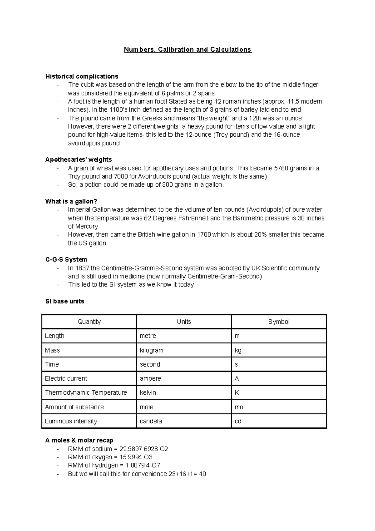 Forensic Science- Numbers, Calibration and Calculations - Numbers ...