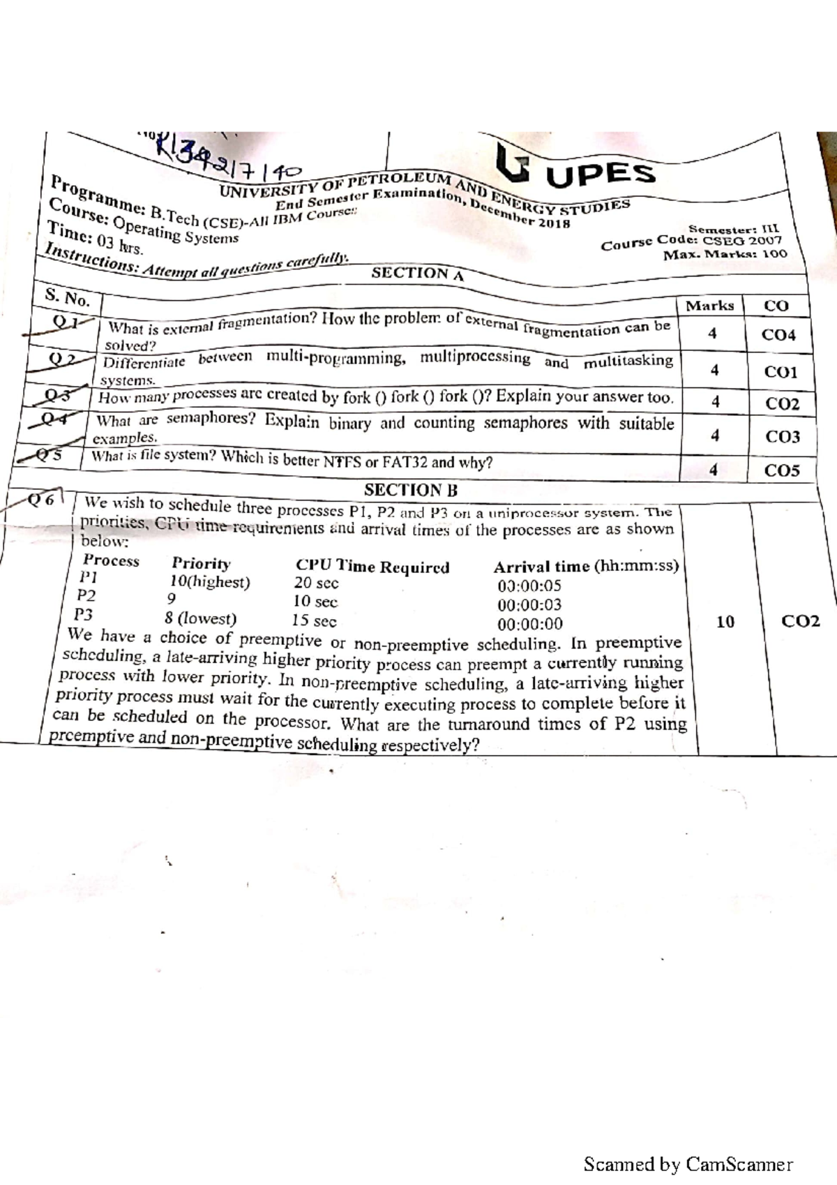 2nd year Question paper 2018 - Data Science - Studocu