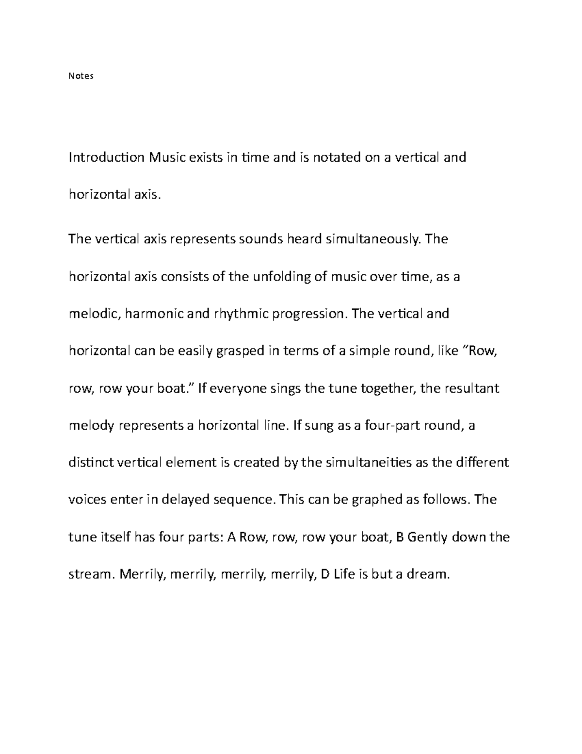 Document 173 - melody of music - Notes Introduction Music exists in ...