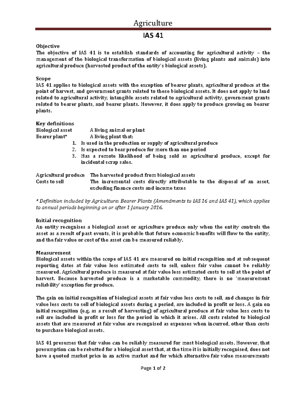 IAS 41 - Detailed explanation of International Accounting Standard 41 ...