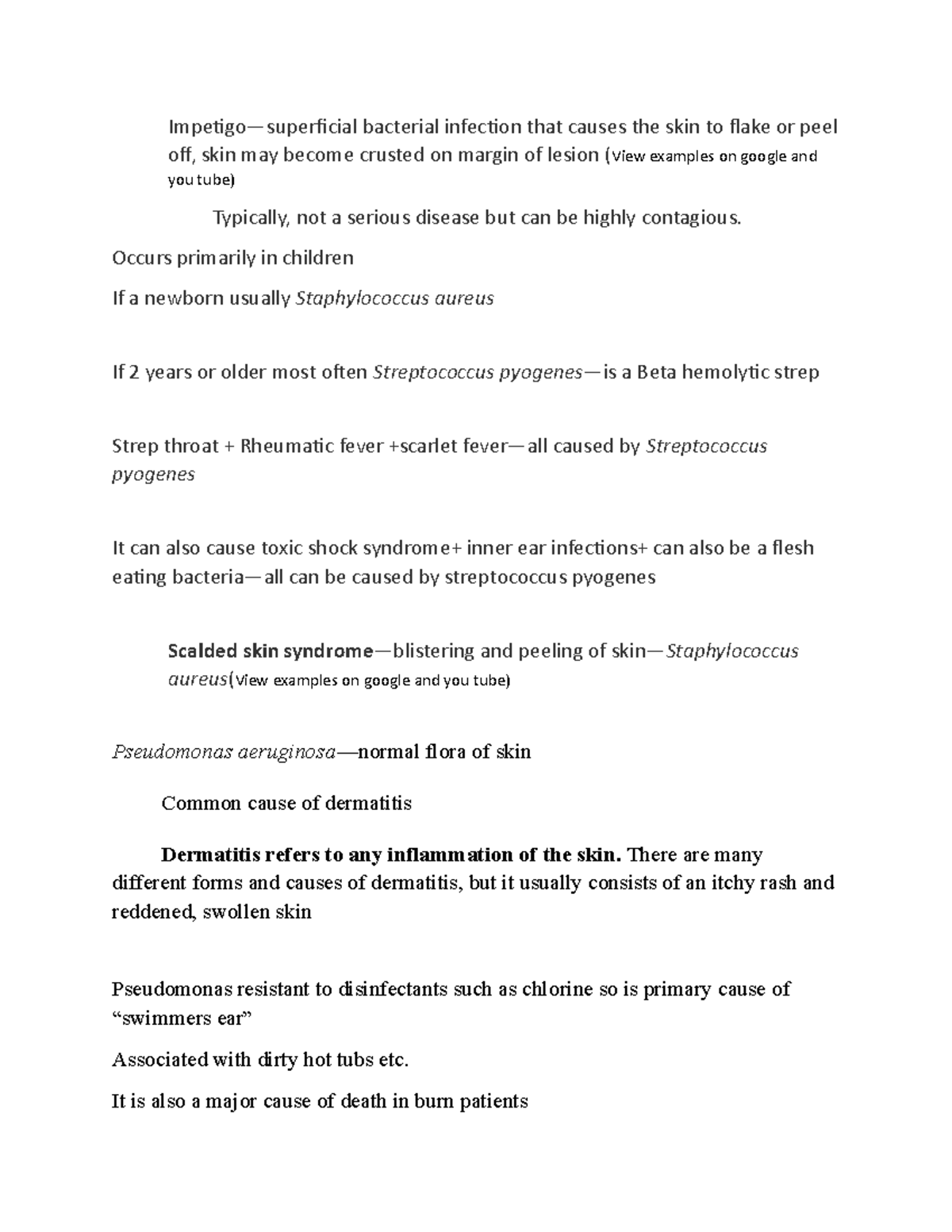 Microbiology notes 3 - Impetigo—superficial bacterial infection that ...