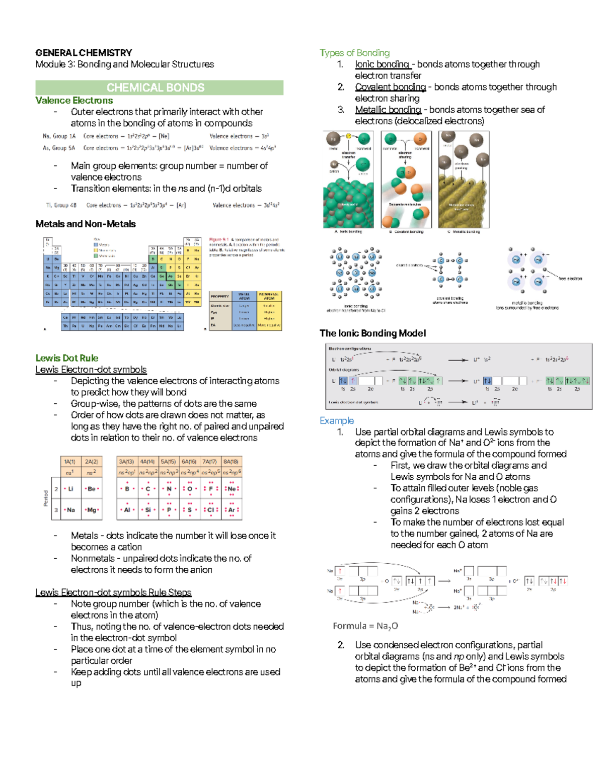 [ Final] Chem Module 3 - GENERAL CHEMISTRY Module 3 Bonding and ...