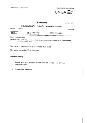 ENG1502 2022 OCT NOV Examination - UNIVERSITY EXAMINATIONS OCTOBER ...