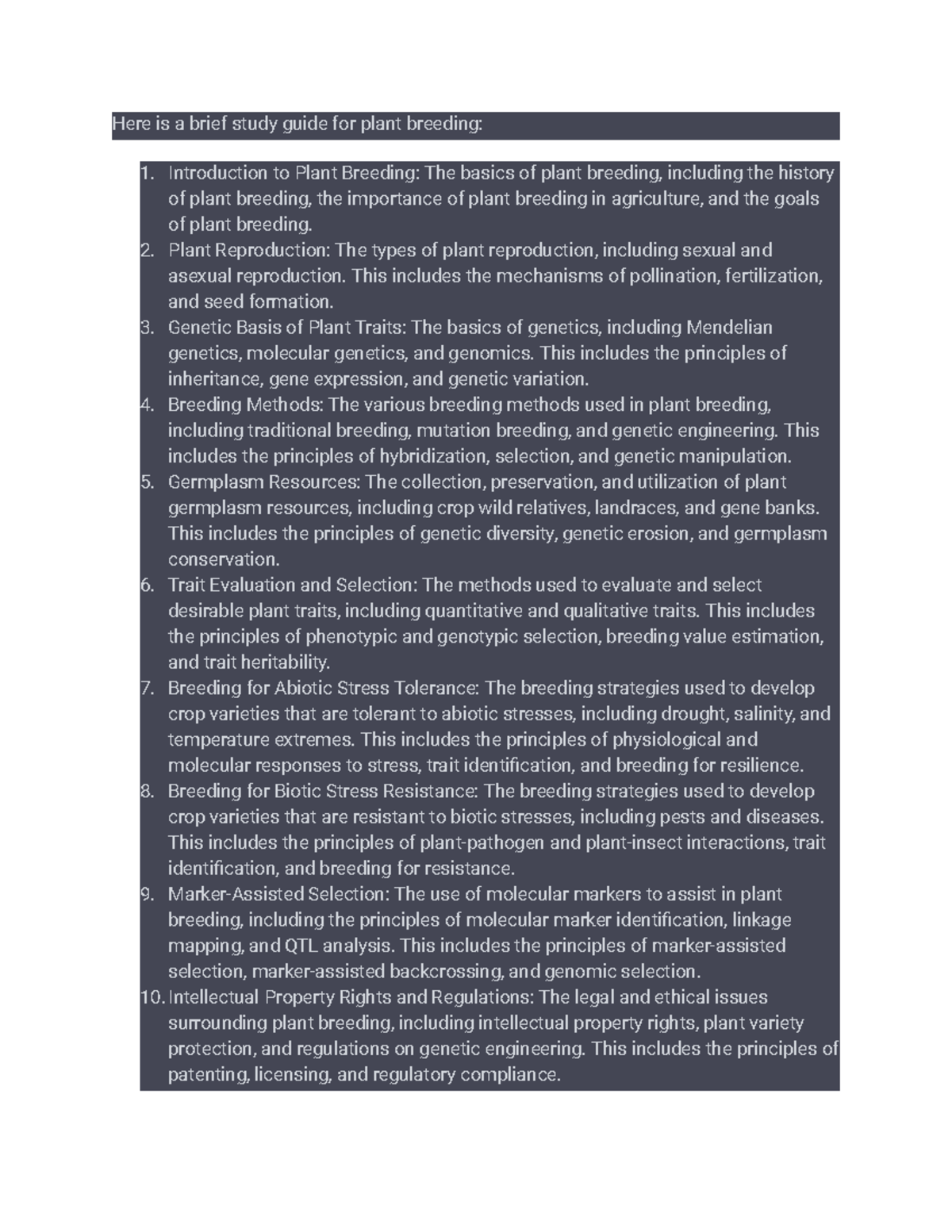Here is a brief study guide for plant breeding - Here is a brief study ...