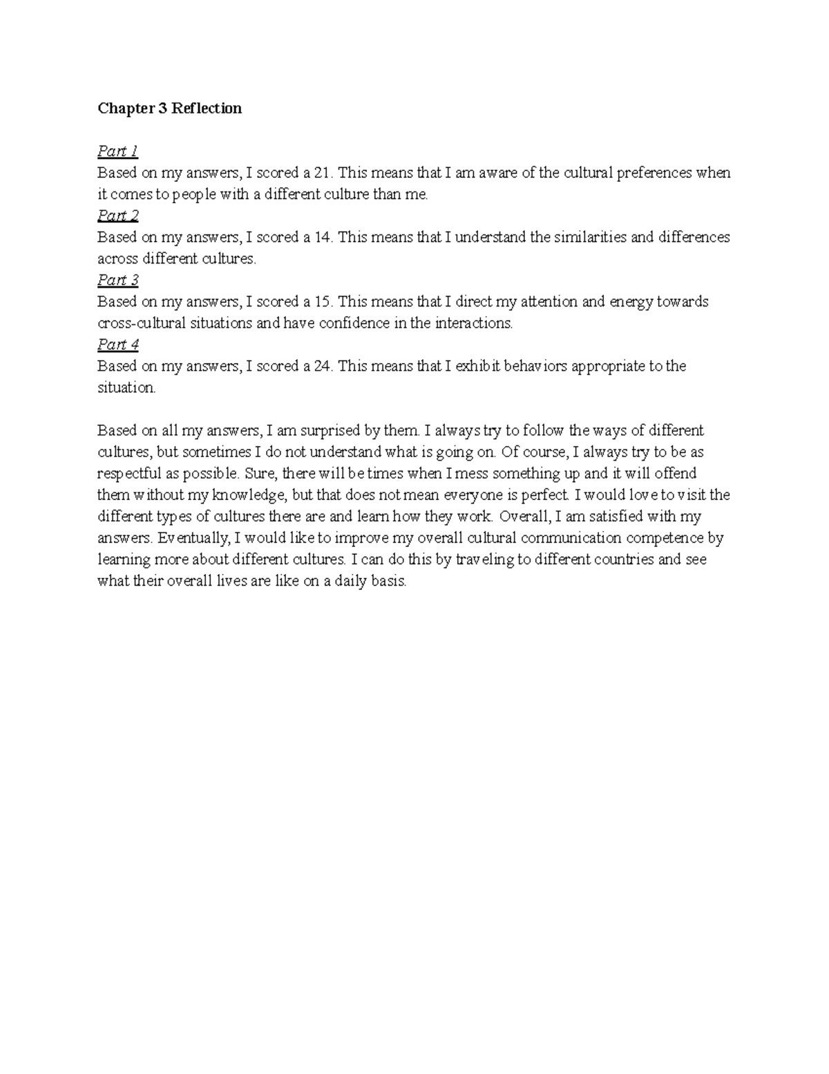 M2 Personal Assessment Reflection - Chapter 3 Reflection Part 1 Based ...