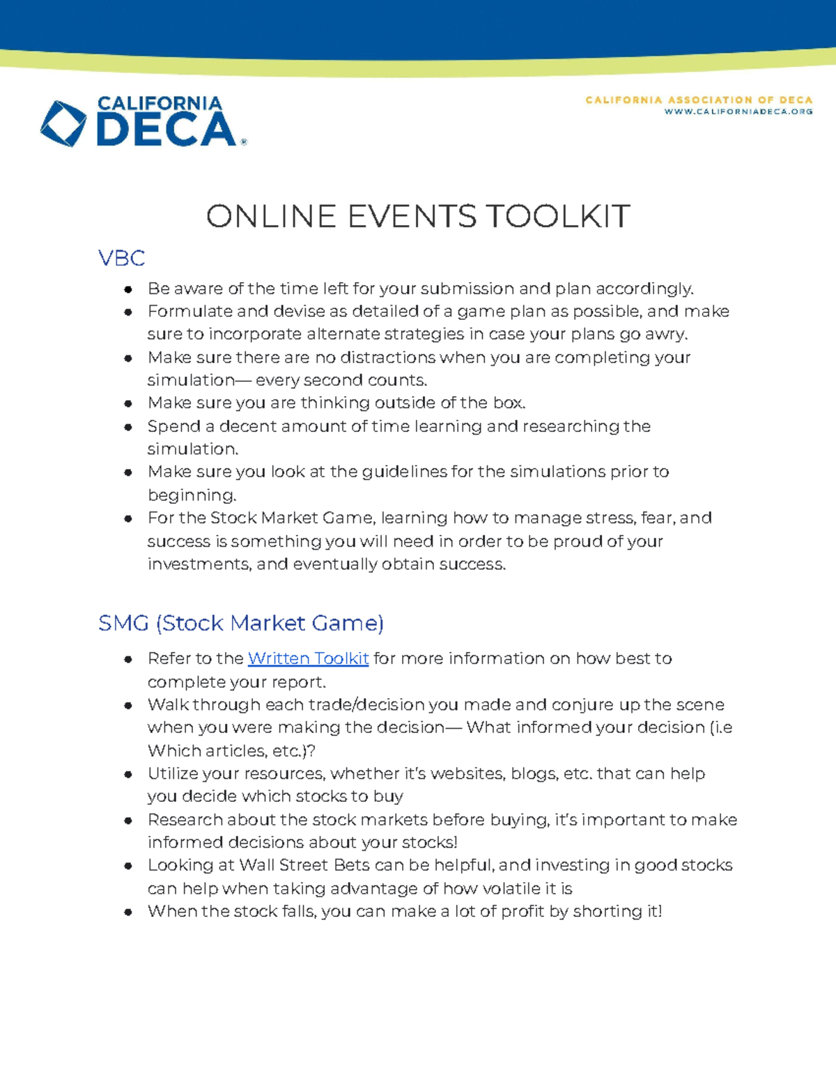 2024 Online Events Toolkit - ONLINE EVENTS TOOLKIT VBC Be aware of the ...