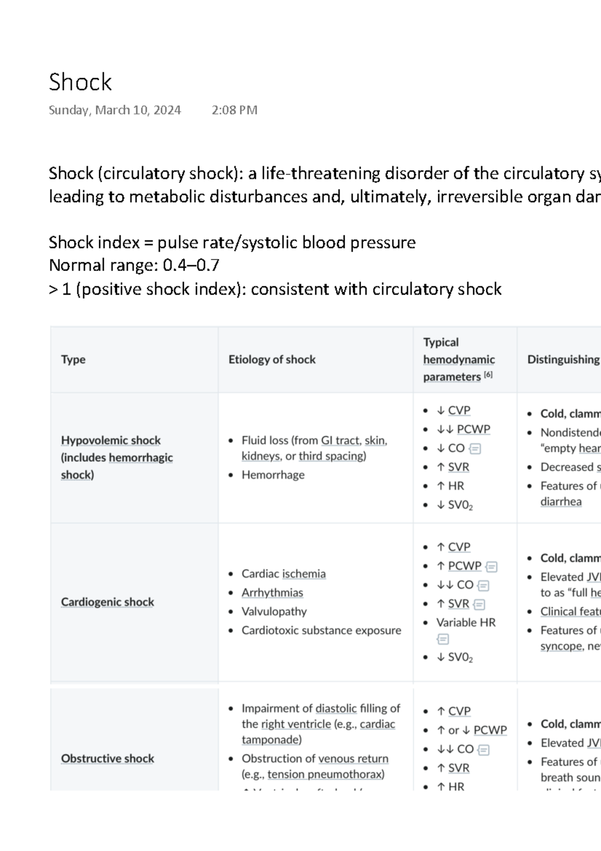 Shock - notes - Shock (circulatory shock): a life-threatening disorder ...
